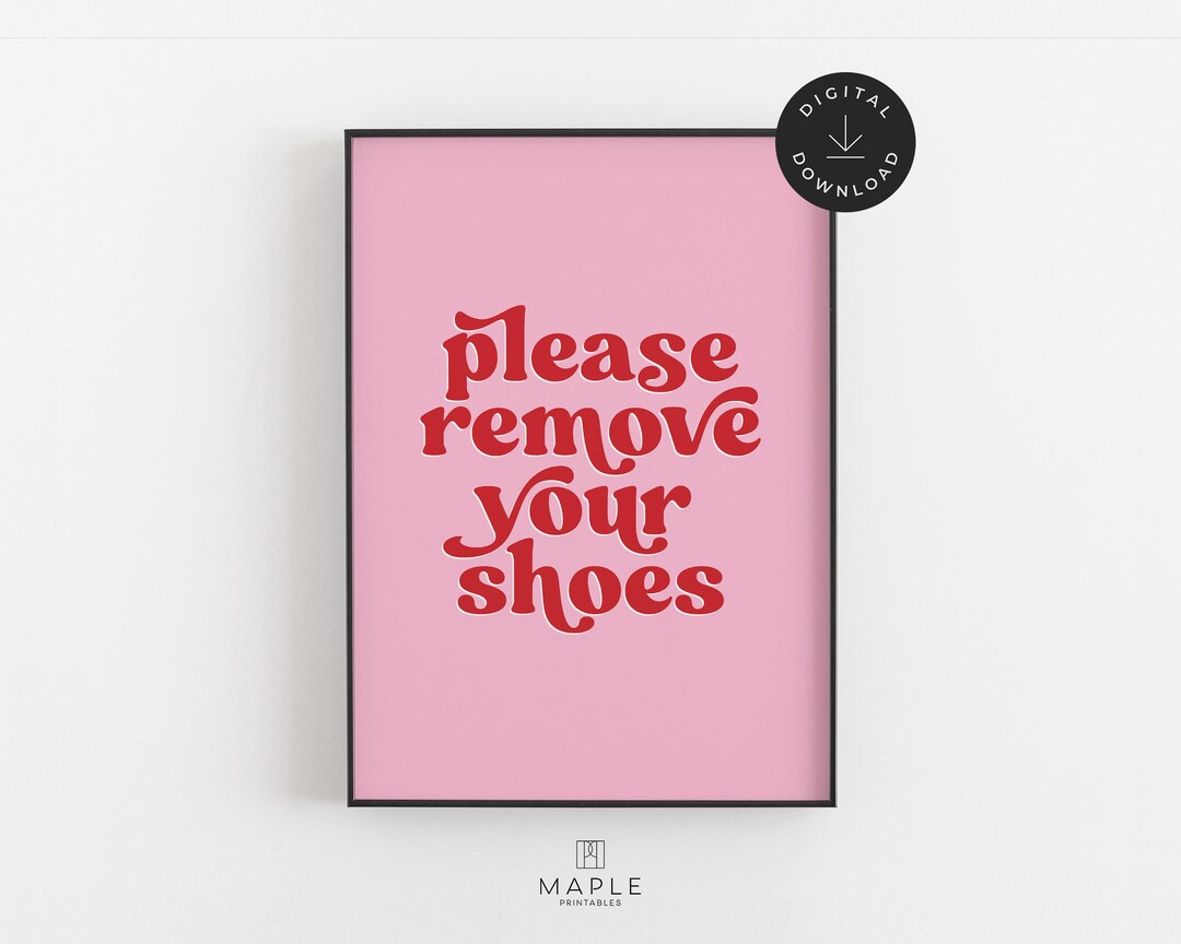 Please Remove Shoes Sign, Retro Shoes off Poster, No Shoes Printable ...
