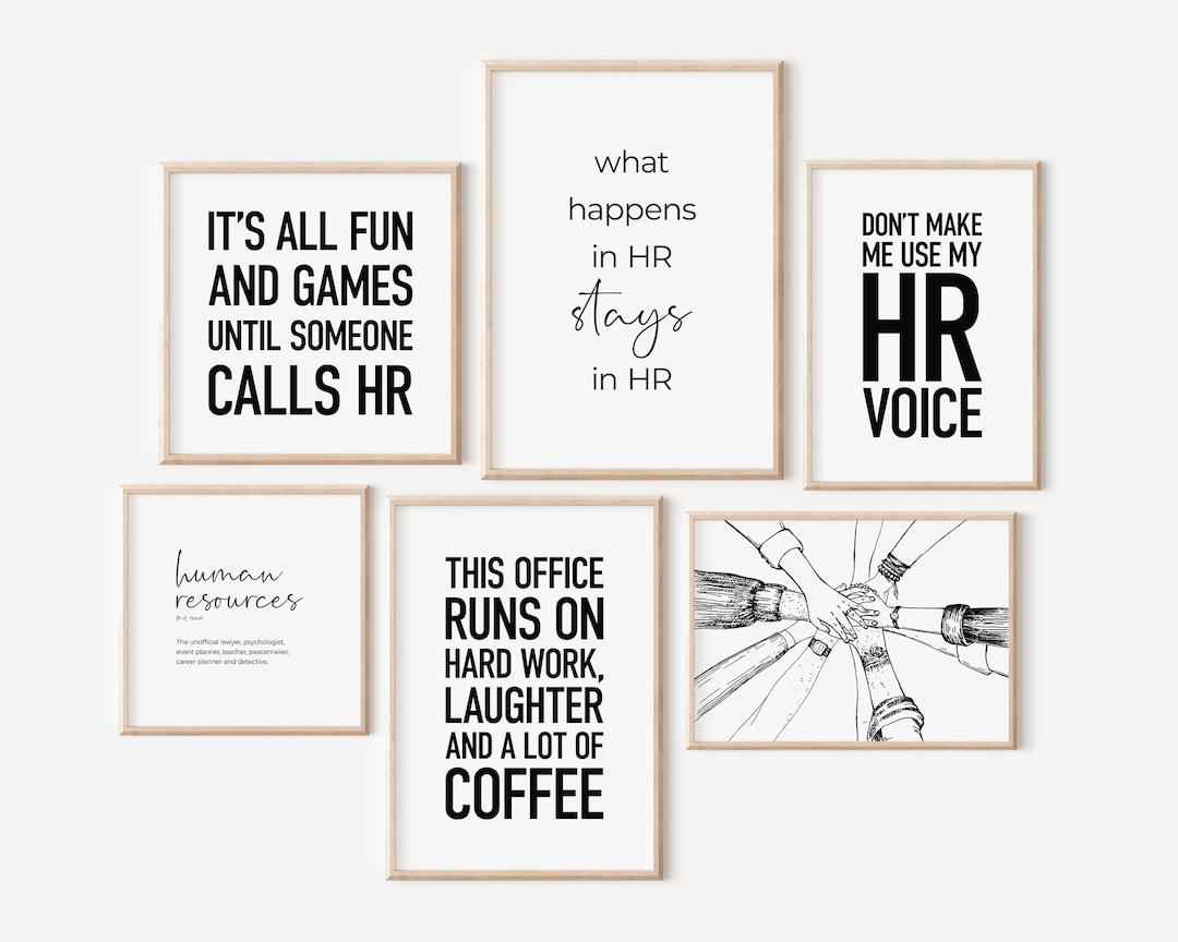 HR Office Decor, Human Resources Wall Art, Set of 6 PRINTABLES, HR ...