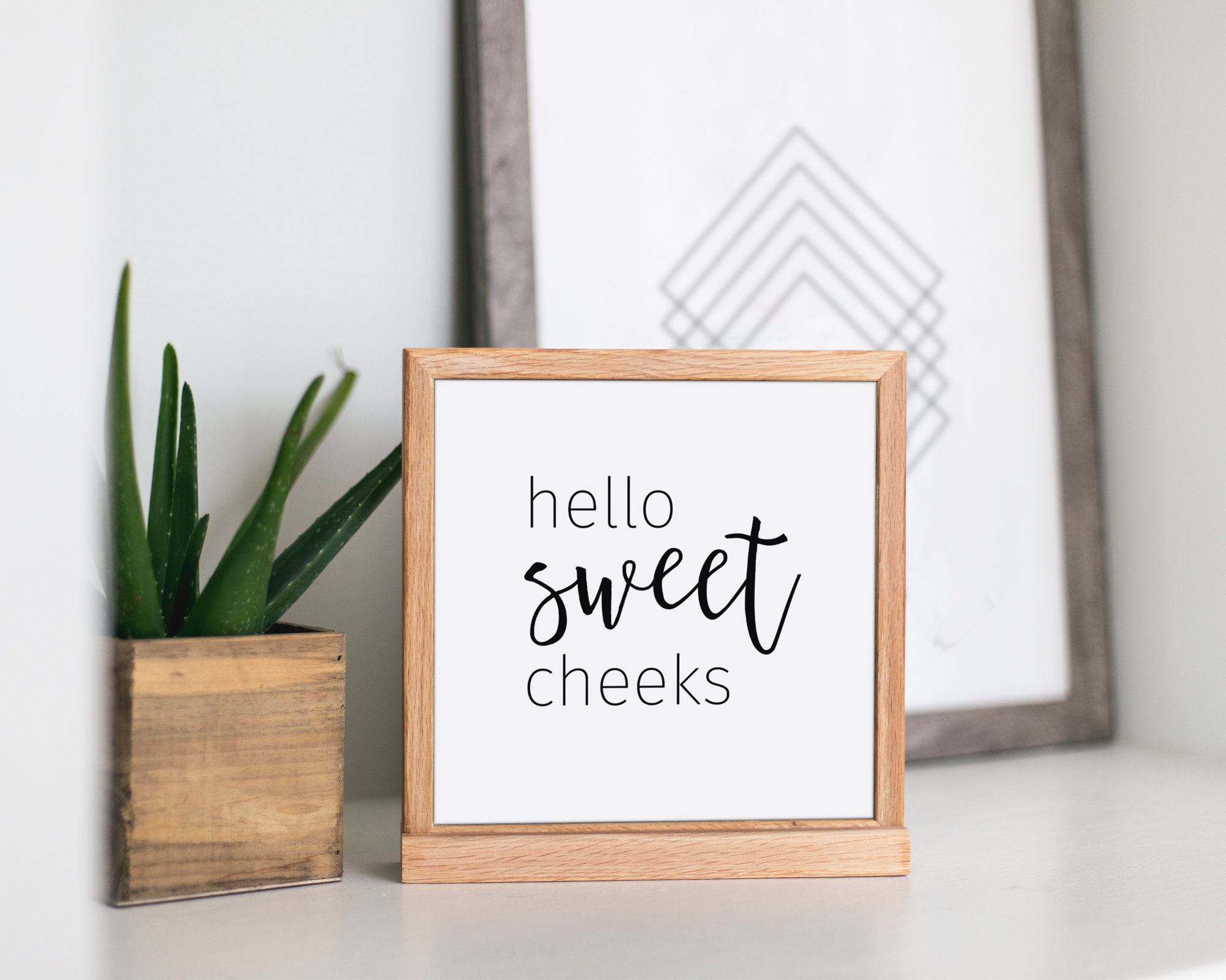 Bathroom Wall Art Hello Sweet Cheeks Downloadable Prints - Etsy