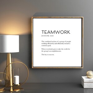 Teamwork Definition Poster, Teamwork Quote Printable, Team Wall Art ...