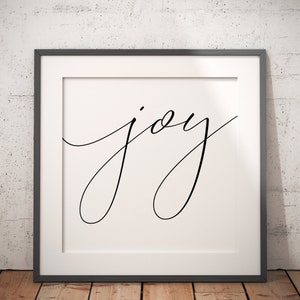 Joy Print, Downloadable Prints, Holiday Decor, Printable Wall Art, Home ...