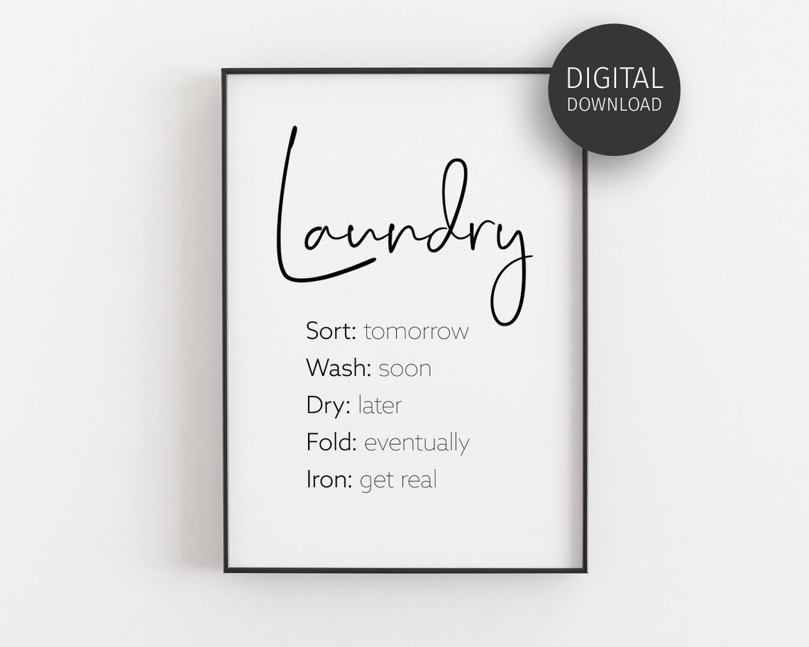 Laundry Schedule Print Laundry Room Decor Funny Laundry | Etsy