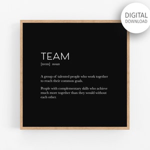 Team Definition Poster Teamwork Wall Art Teamwork Quote - Etsy