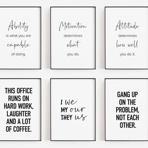 Office Desk Decor, Set of 18 PRINTABLES, Office Decor for Women, Team ...