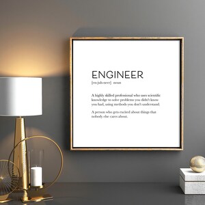 Engineer Gift, Engineer Definition Print, Engineering Poster, Funny ...