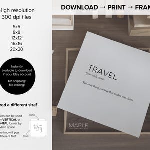 Travel Definition, Definition Print, Downloadable Print, Minimalist ...