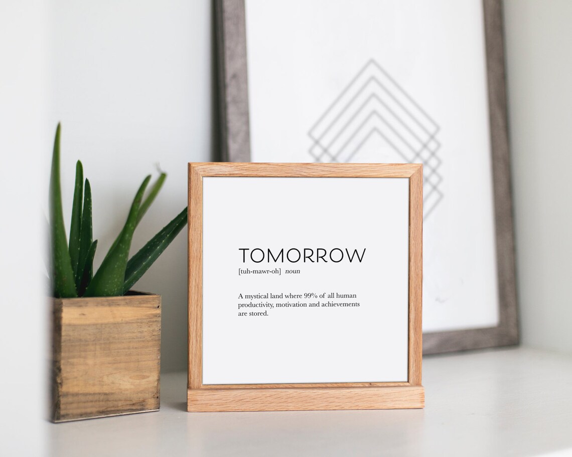Tomorrow Definition Definition Print Downloadable Print - Etsy