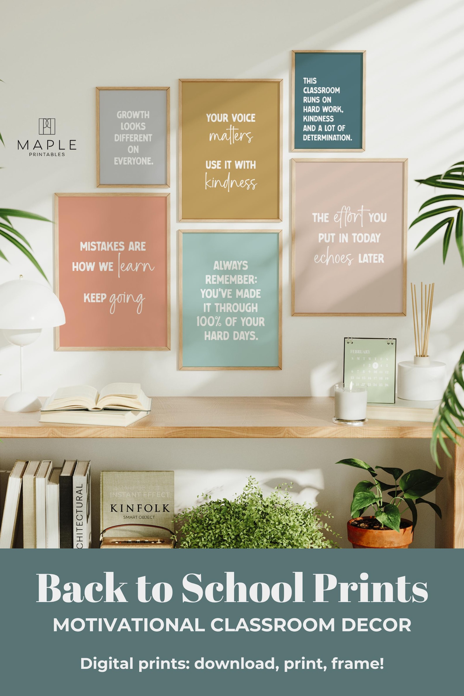 Inspirational Classroom Decor Set of 6 Pastel Boho Prints, Colourful ...