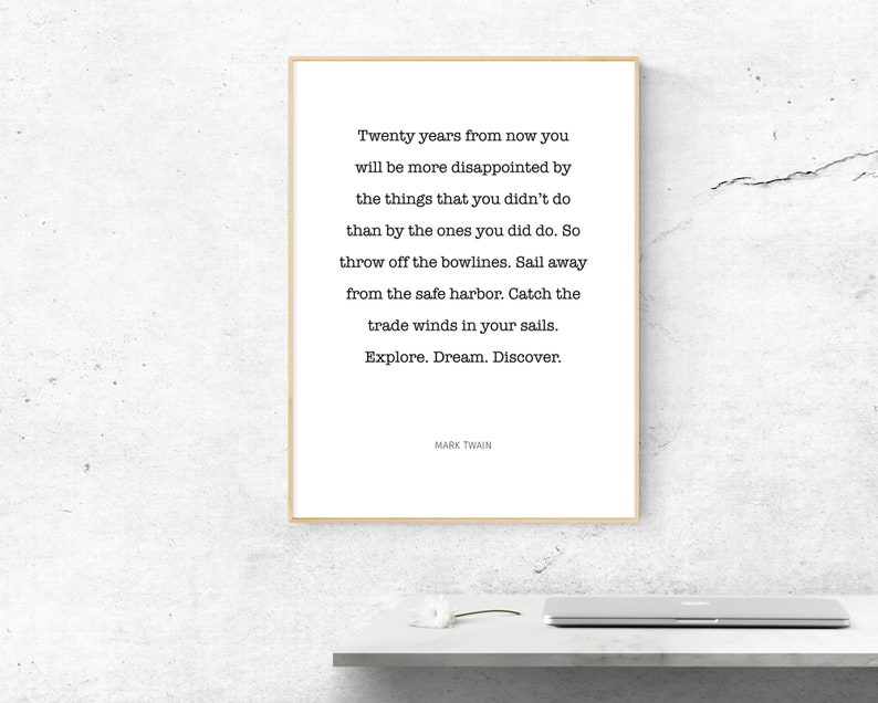 Mark Twain Quote Inspirational Poster Classroom Decor - Etsy