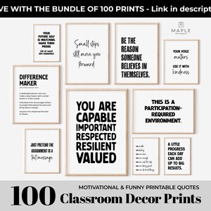 Motivational Classroom Poster, Printable Wall Art for High School Decor ...