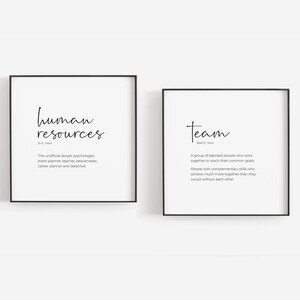 HR Office Decor, Set of 2 Printables, Human Resources Prints, Team ...