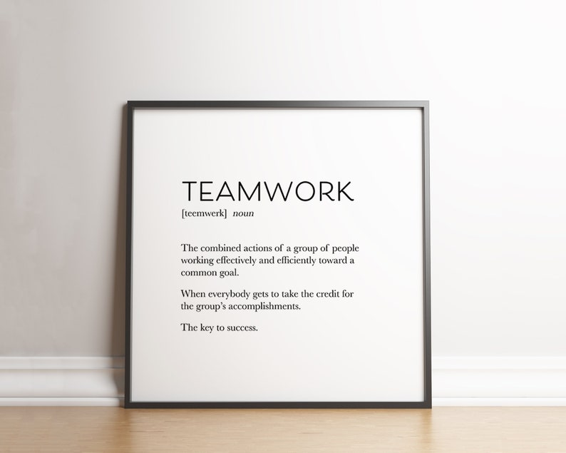 Teamwork Definition Poster Teamwork Quote Printable Team - Etsy