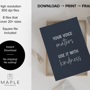 Classroom Decor Set of 6 Motivational Prints, Blue Printable Wall Art ...