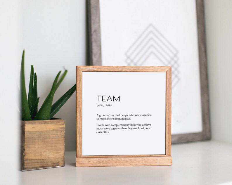 Team Definition Poster, Teamwork Printable, Teamwork Wall Art, Growth ...