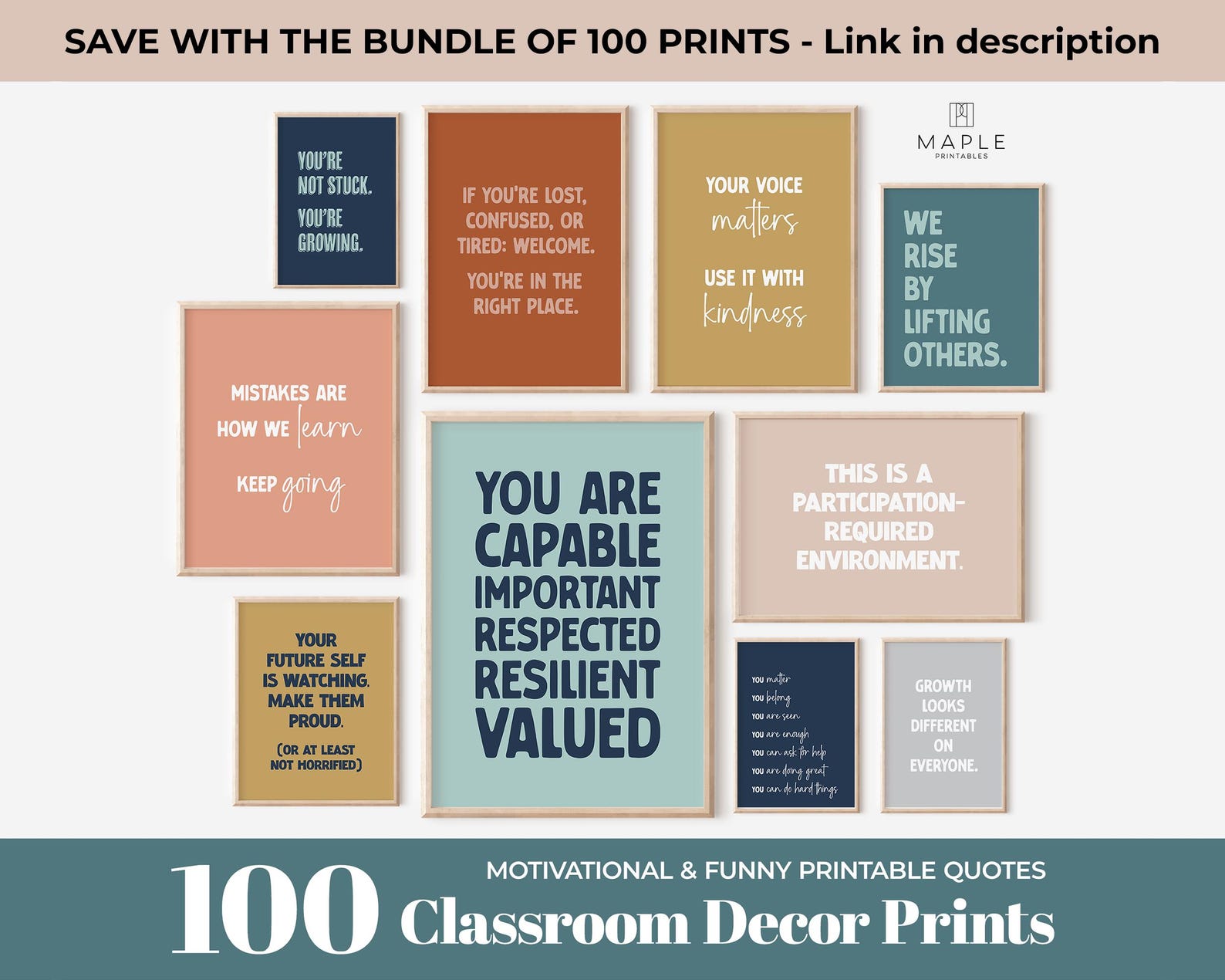 Funny Classroom Poster, Teal Printable Wall Art for High School Decor ...