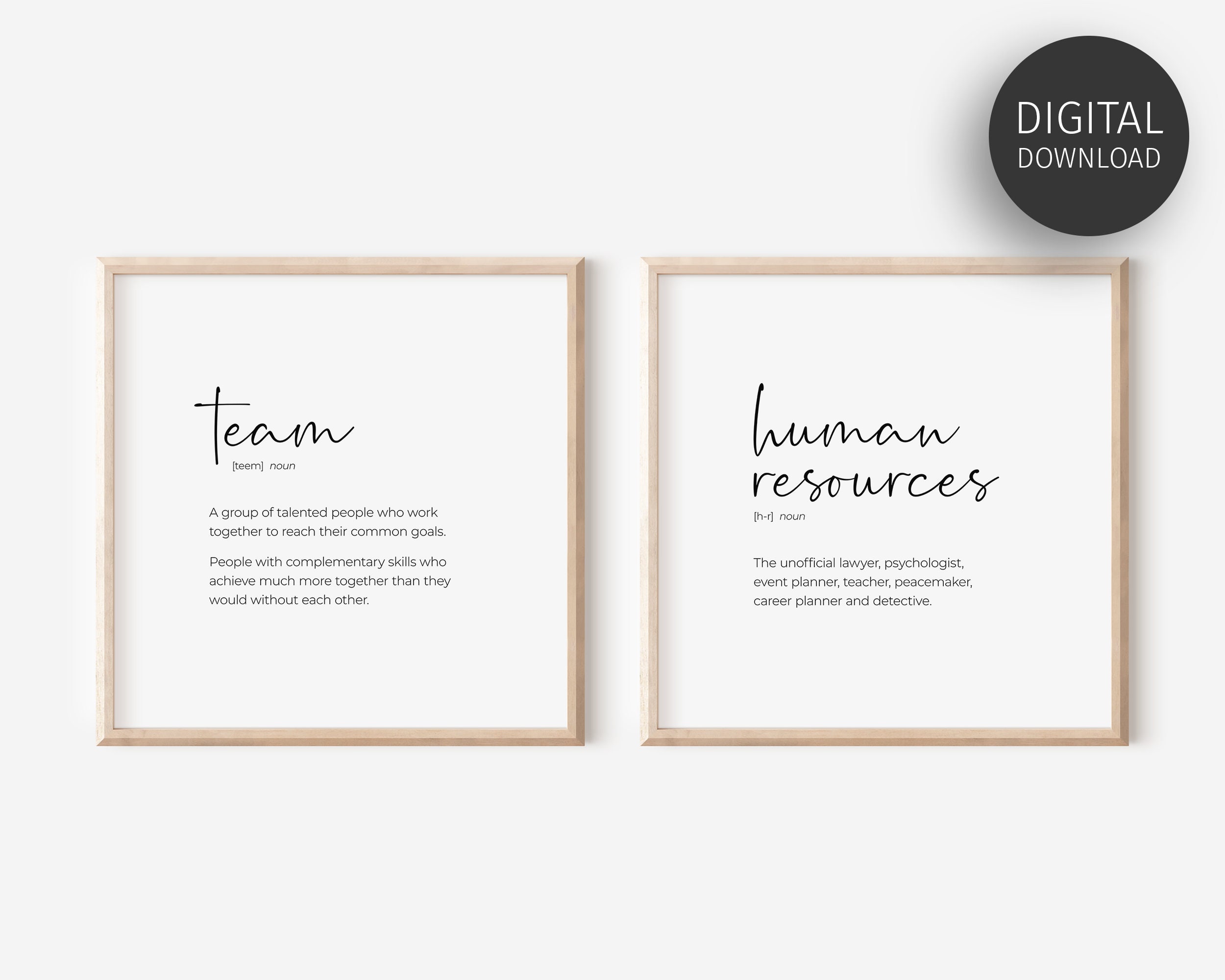 HR Office Decor Set of 2 Printables Human Resources Prints - Etsy UK