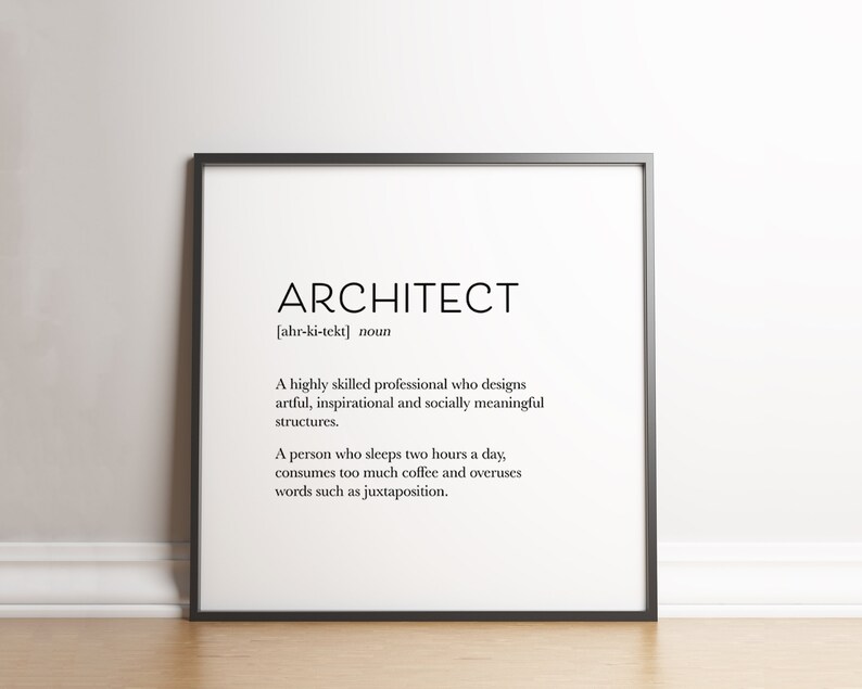 Architect Definition Print, Architect Gift Ideas, Architect Graduate ...