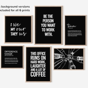 Team Office Decor, Set of 6 PRINTABLES, Teamwork Quote, Motivational ...