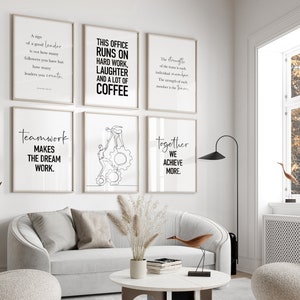 Office Wall Art, Motivational Poster, Set of Ten Prints, Teamwork Quote ...