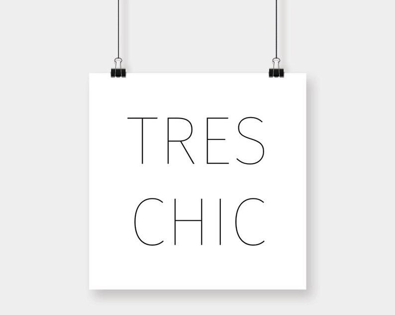 Tres Chic Print Fashion Wall Art Downloadable Prints French | Etsy