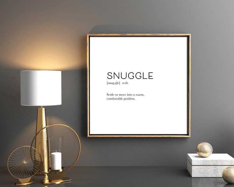 Snuggle Definition Bedroom Decor Downloadable Print Cute - Etsy
