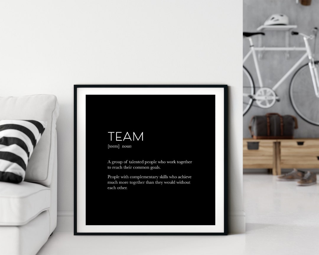 Team Definition Poster, Teamwork Wall Art, Teamwork Quote Printable ...