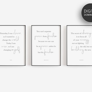 Classroom Posters, Set of 6 PRINTABLES, Inspirational Quote Wall Art ...