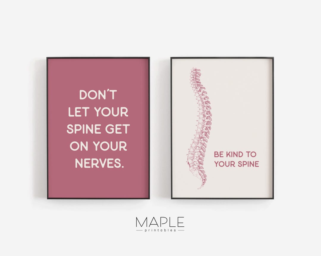 Chiropractic Office Decor, Set of 2 Pink Chiropractor Posters ...