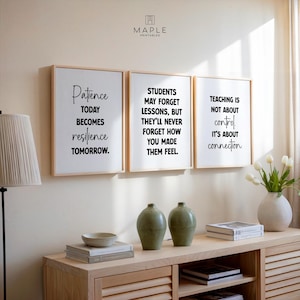 Teacher Lounge Decor Set of 6 Motivational Prints, Printable Wall Art ...