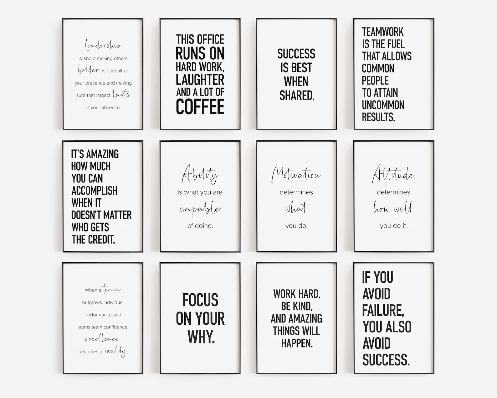 Motivational Office Decor for Team, Mega Bundle of 50 Prints, Modern ...