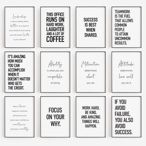 Motivational Office Decor for Team, Mega Bundle of 50 Prints, Modern ...