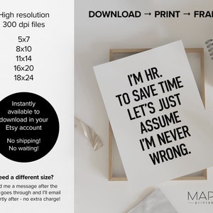 HR Office Decor, Human Resources, Funny HR Gifts, Hr Manager Quote, HR ...