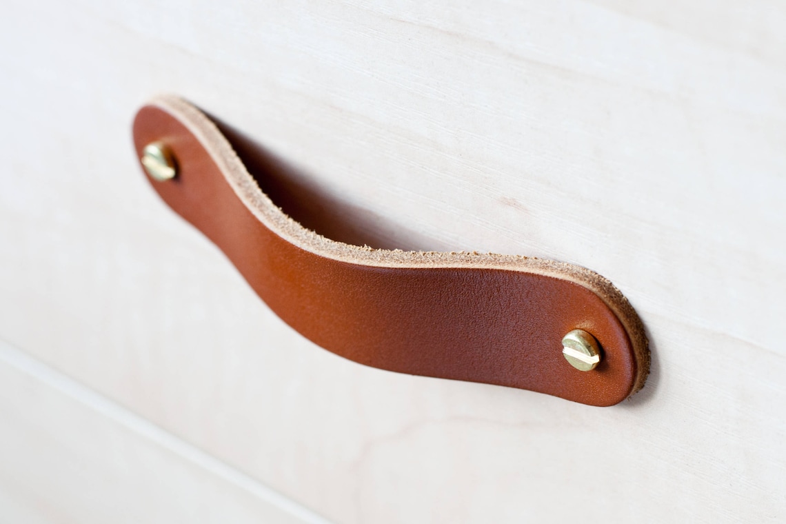 Leather Drawer Pulls Leather Door Handles Leather Door | Etsy