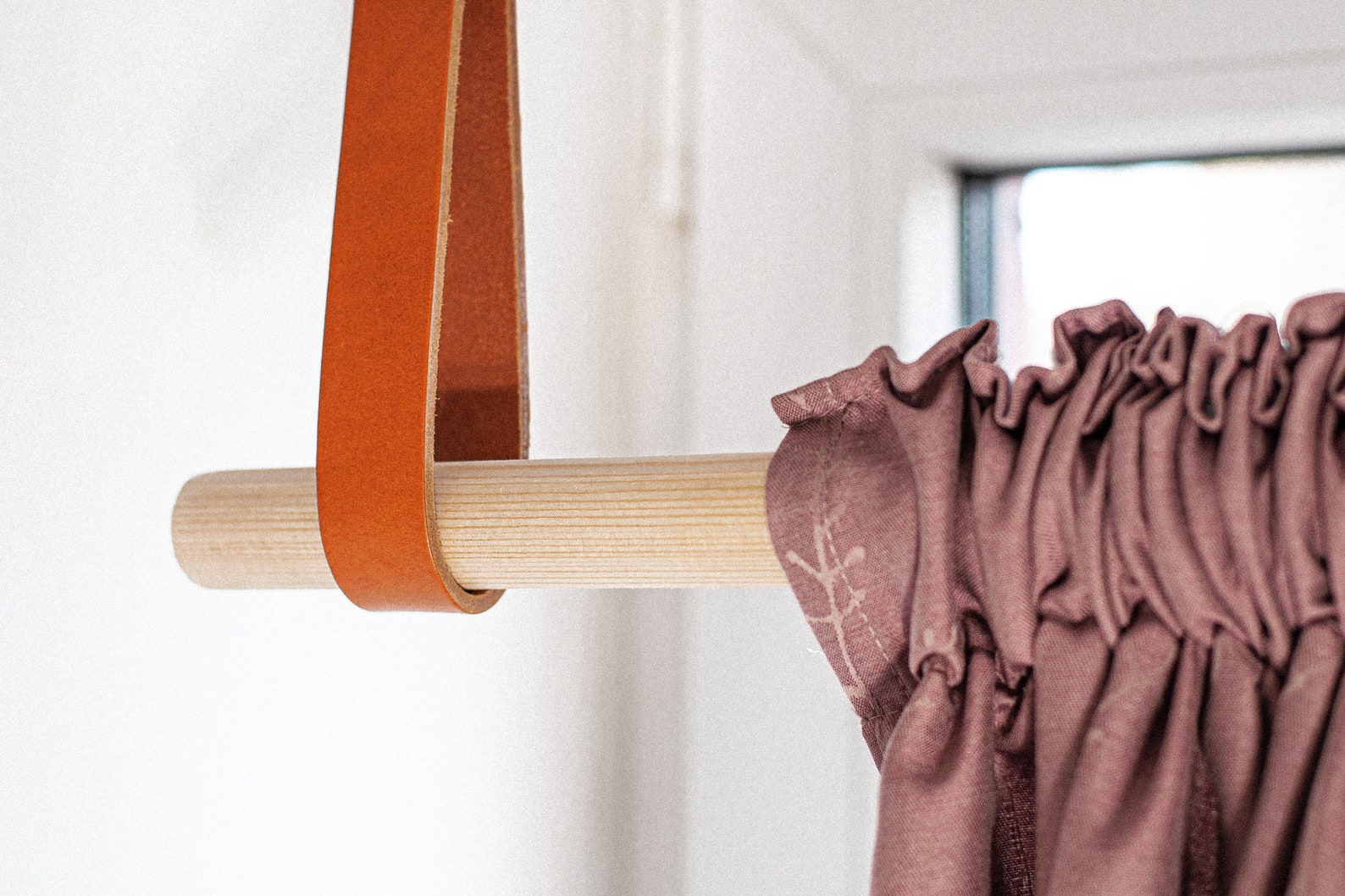 Leather Ceiling Straps Hanging Dowel Holder Clothing Rack | Etsy