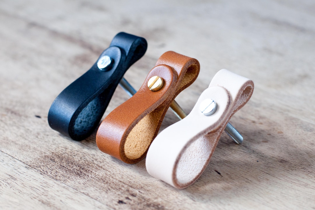 Leather Drawer Pulls, Leather Door Handles, Leather Door Pulls, Leather ...