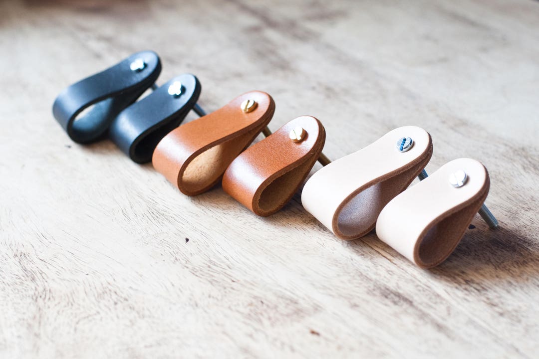 Leather Drawer Pulls, Leather Door Handles, Leather Door Pulls, Leather Knobs, Cupboard Handles ...