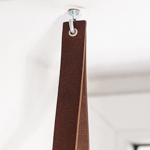 Leather Ceiling Straps, Hanging Dowel Holder, Clothing Rack, Leather ...