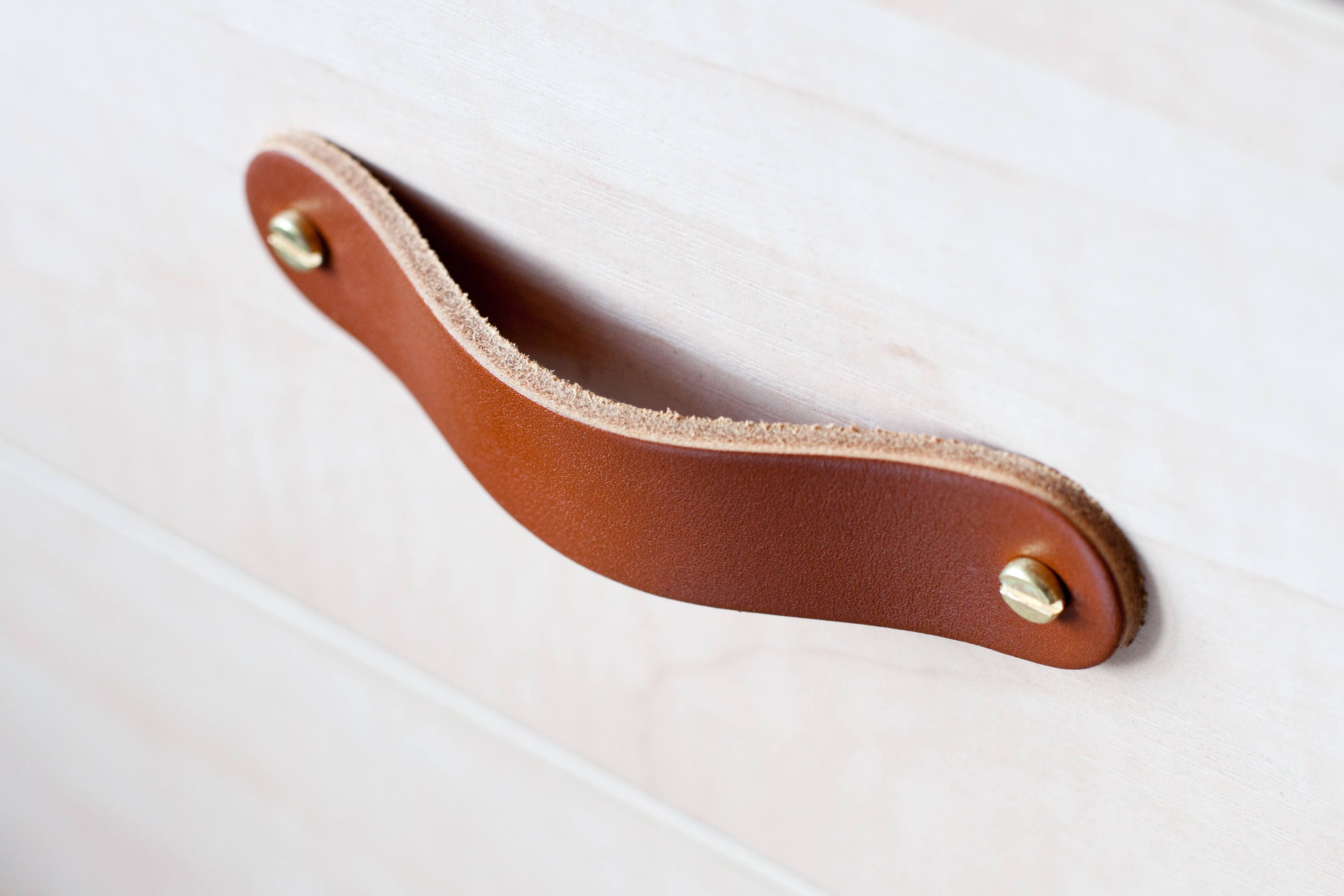 Leather drawer pulls leather door handles leather door | Etsy