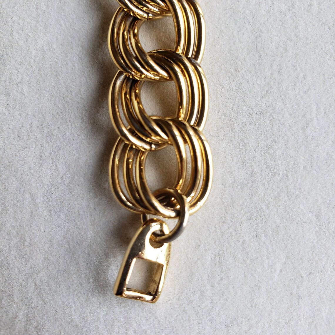 Napier Mid-century Glam Chunky Triple Link Chain Gold Tone - Etsy