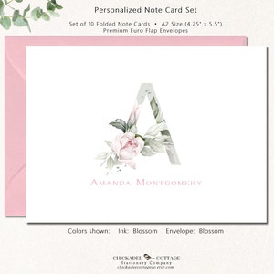 Monogram Note Cards, Personalized Monogrammed Stationery, Monogram ...