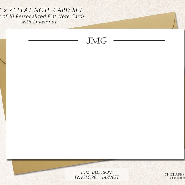 Monogram Note Cards for Men - Etsy