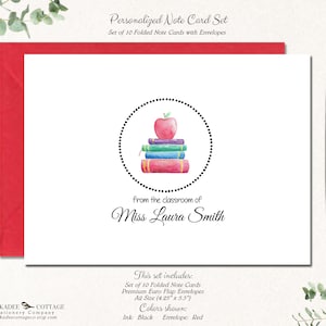 Teacher Gifts | Personalized Teacher Note Cards | Teacher Appreciation ...