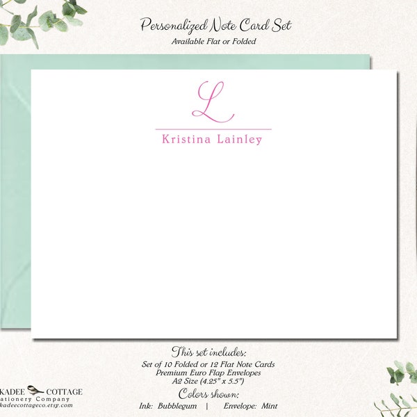 Fancy Initial Cards - Etsy