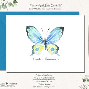 Butterfly Note Cards, Butterfly Gifts, Colorful Butterfly Stationery ...