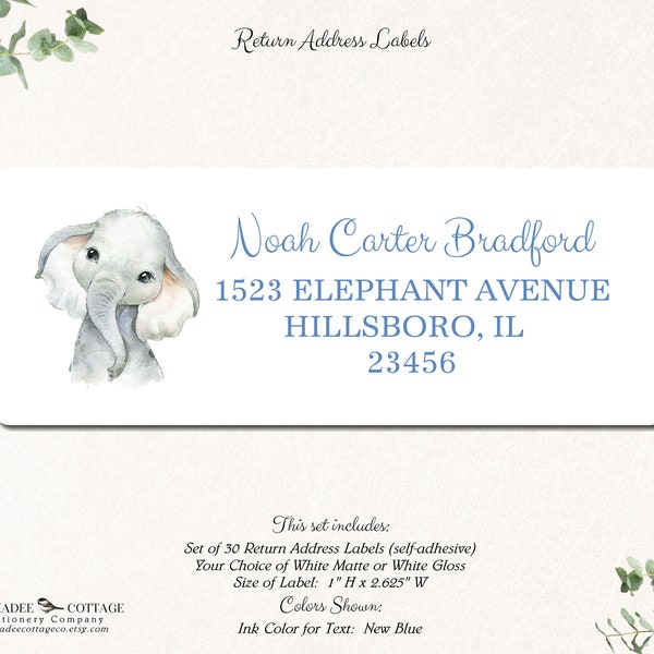 Elephant Labels - Etsy