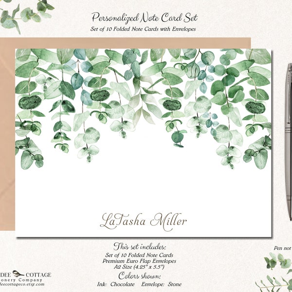 Greenery Note Cards - Etsy