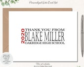 Personalized Modern Graduation Thank You Cards Set of 10 High | Etsy