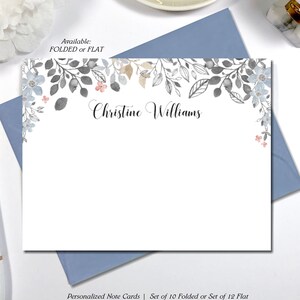 Personalized Flower Note Card Set With Envelopes | Gift for Her | Flat ...