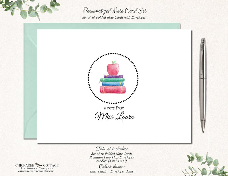 Teacher Gifts | Personalized Teacher Note Cards | Teacher Appreciation ...