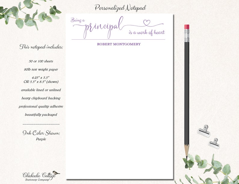 Principal Gift / Principal Appreciation Gift / Custom Notepad / Gift ...